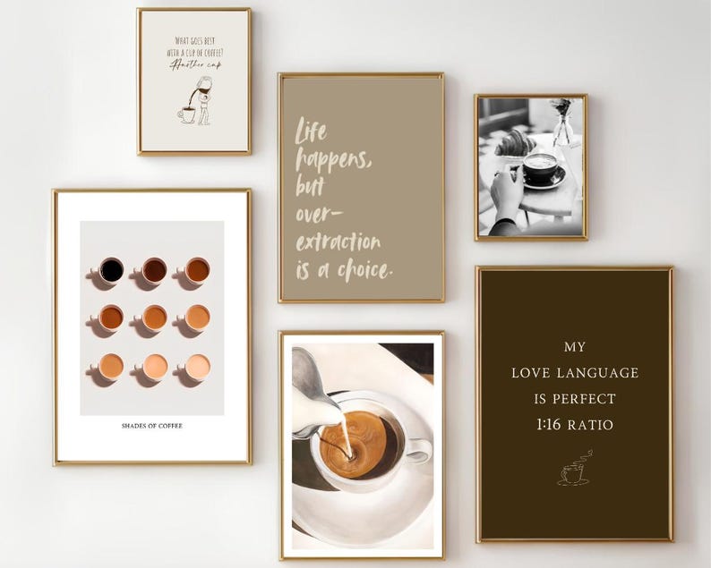 Coffee Print Set of 18 | Coffee Bar Print Coffee Bar Wall Art ...