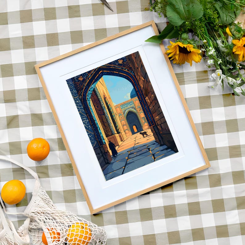 Uzbekistan Print Samarkand Illustration Uzbekistan Poster Samarkand ...