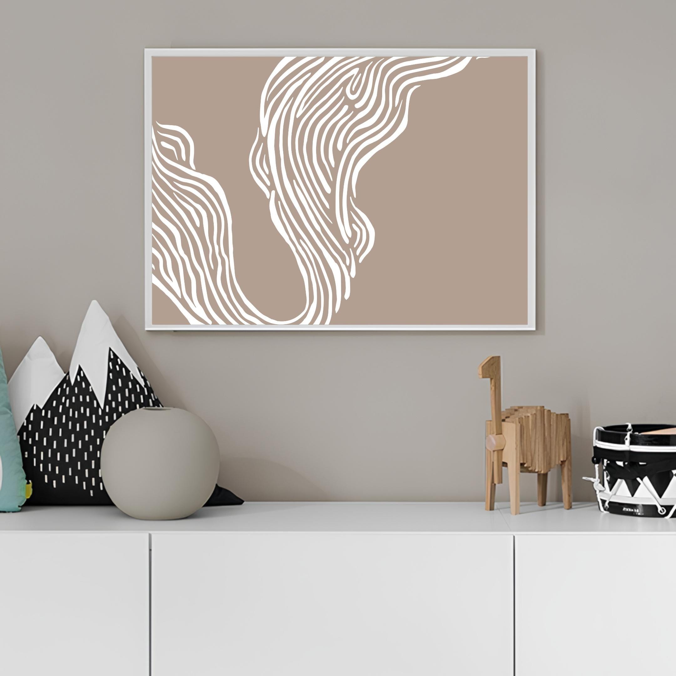 Beige Lines Print Modern Gallery Abstract Print Minimalist Print Luxury ...