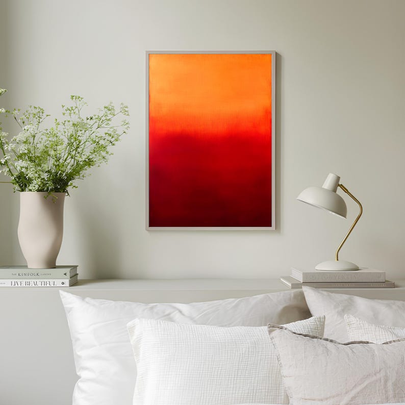 Orange Gradient Print Abstract Print Orange Rothko Style Contemporary ...