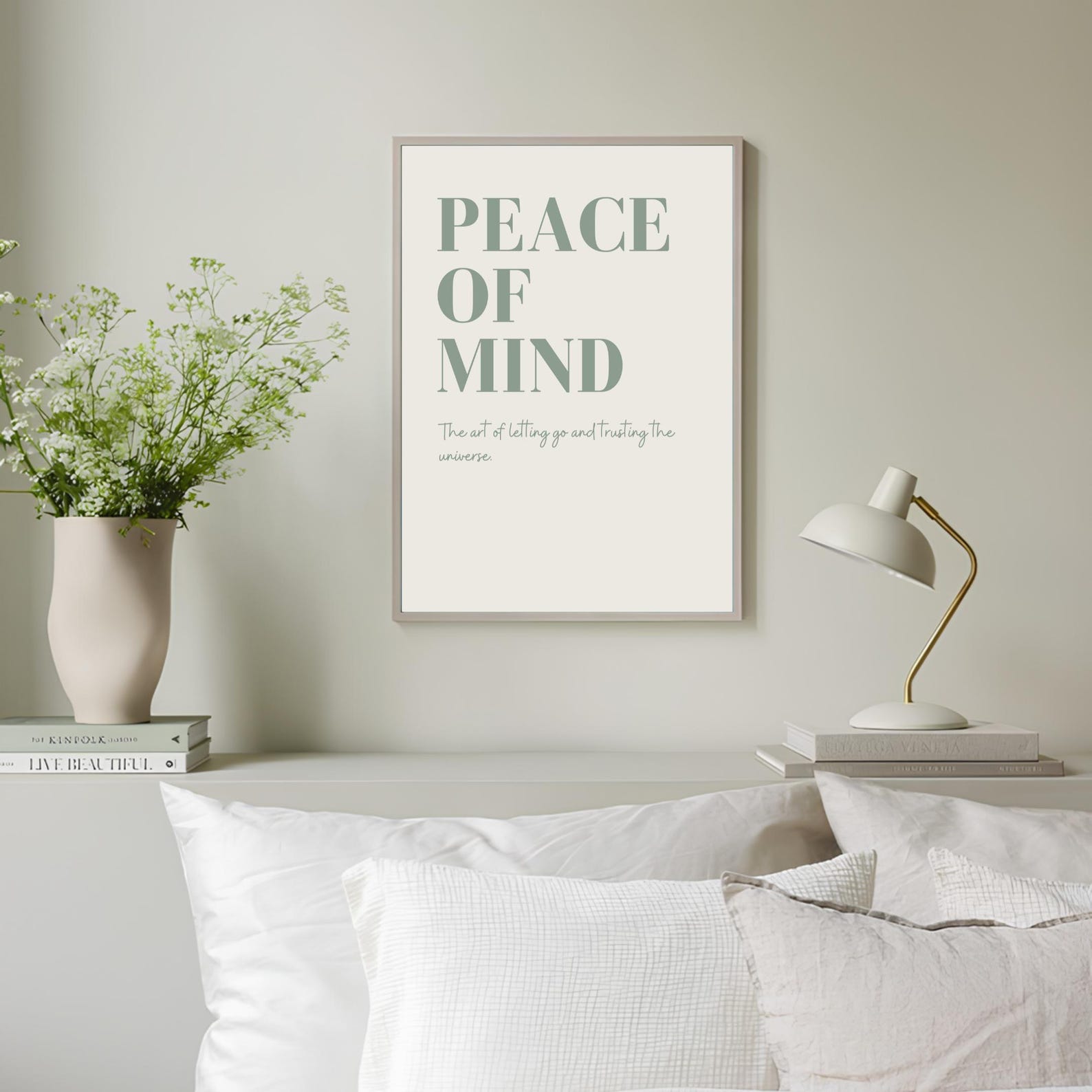 Green Affirmation Print Peace of Mind Print Spiritual Motivational ...