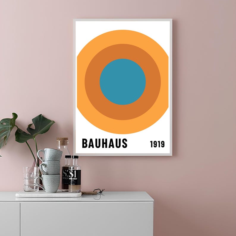 Colorful Bauhaus Print Bauhaus Poster Mid Century Modern Geometric ...