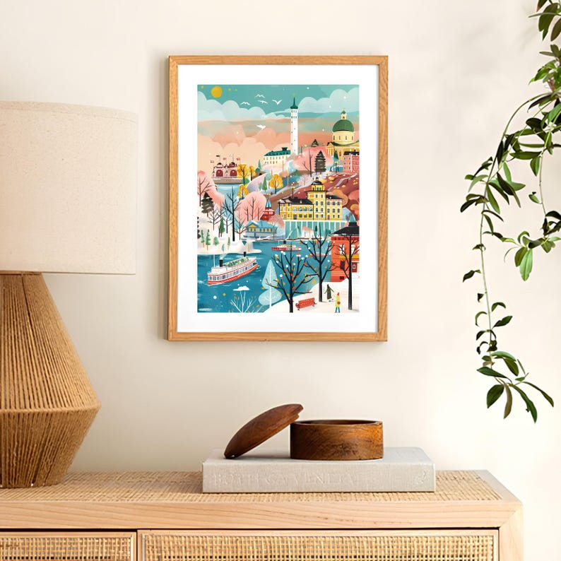 Finland Print Finland Illustration Helsinki Travel Poster Helsinki ...