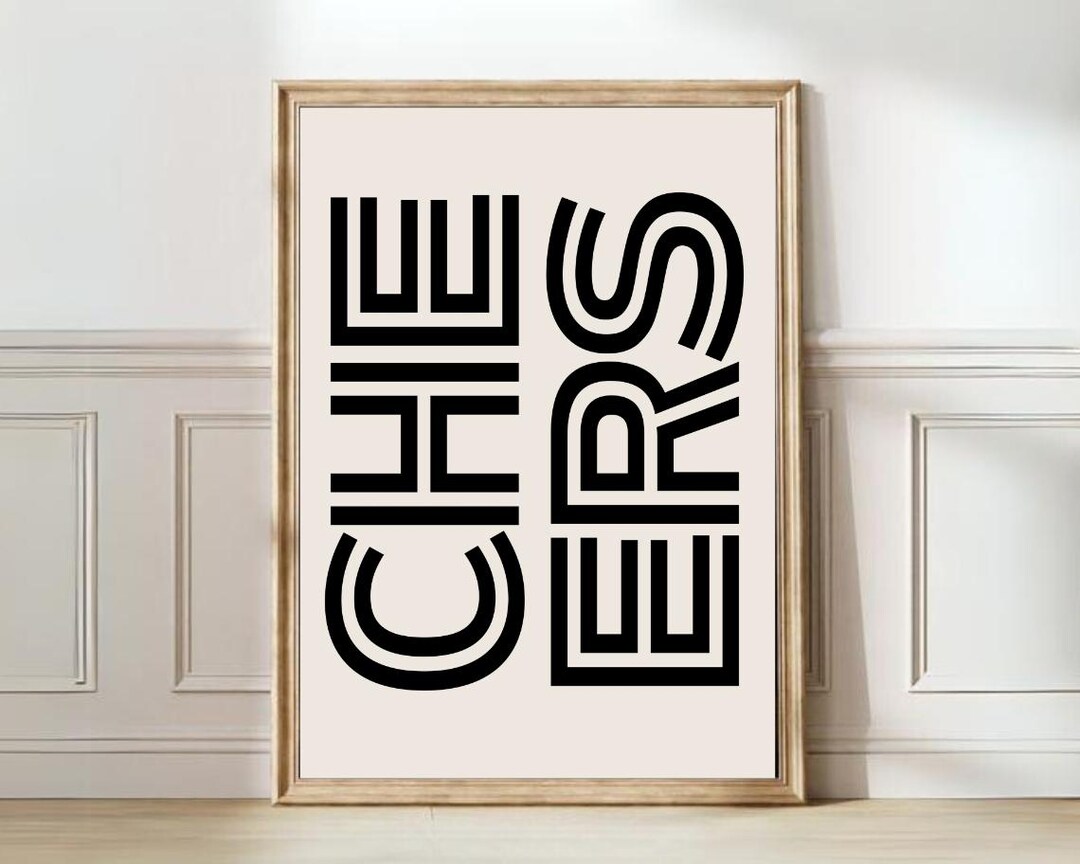 Cheers Print Cheers Poster Kitchen Print Bar Print Bar Decor Beverage ...
