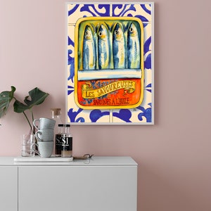 Sardines Print Sardine Tin Vintage Poster Retro Sardine Wall Art Fish ...