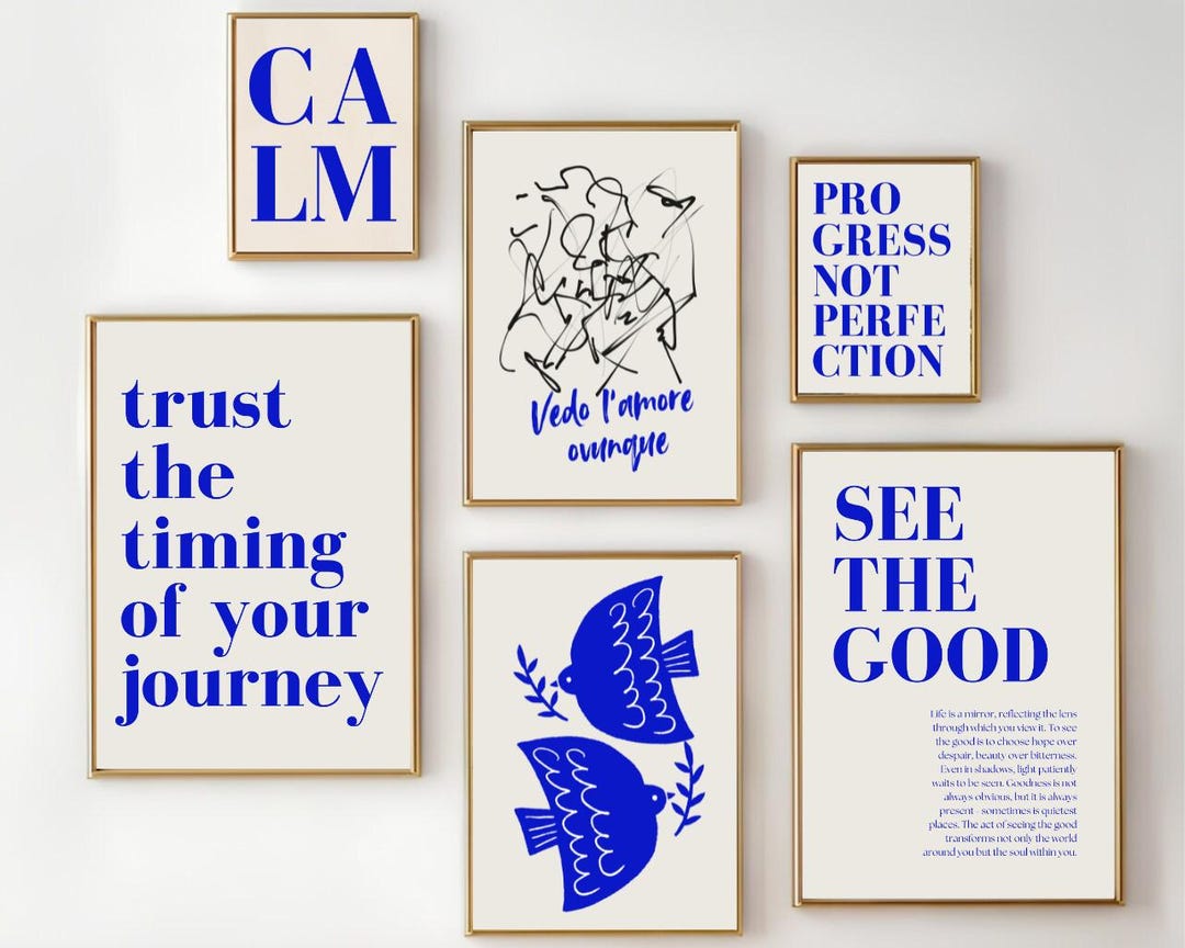 Blue Wall Art Modern Gallery Affirmation Printable Inspirational ...