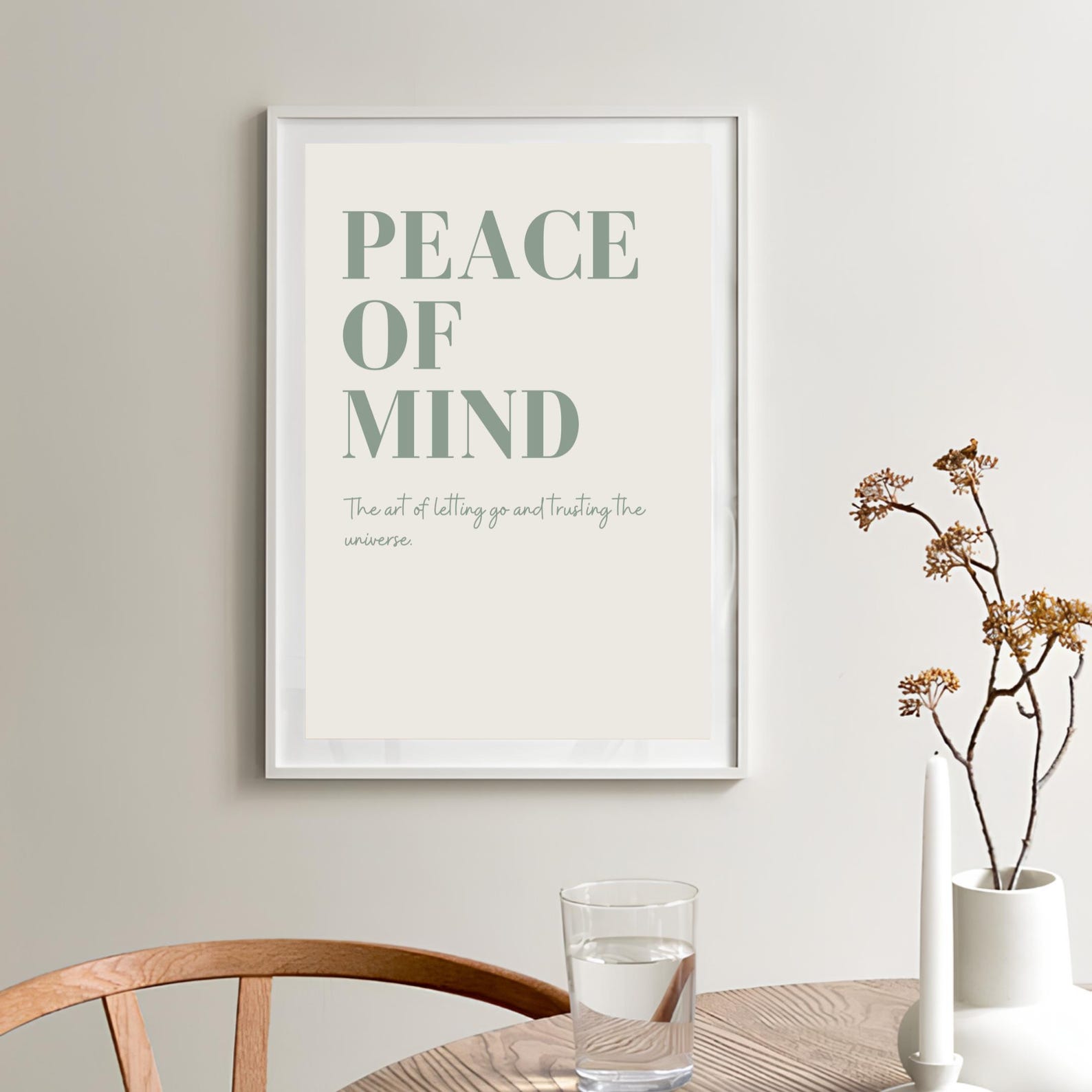 Green Affirmation Print Peace of Mind Print Spiritual Motivational ...