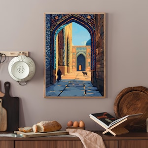 Uzbekistan Print Samarkand Illustration Uzbekistan Poster Samarkand ...