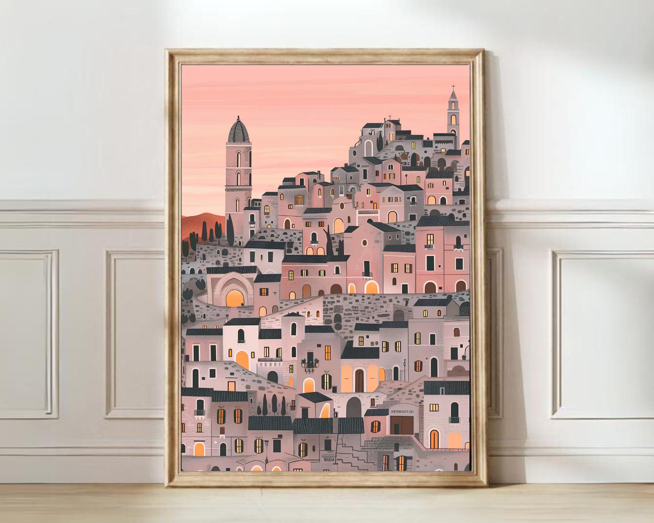 Matera Print Matera Illustration Basilikata Print Apulia Print Matera ...