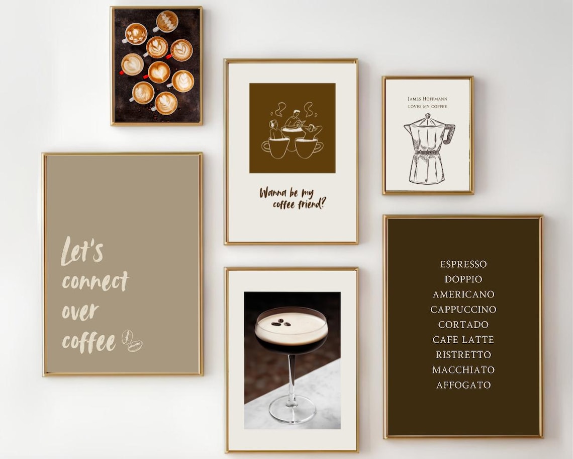 Coffee Print Set of 18 | Coffee Bar Print Coffee Bar Wall Art ...