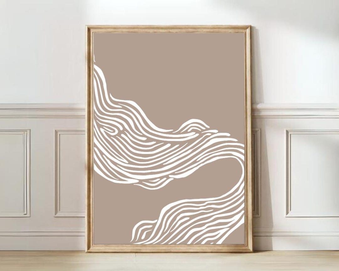 Beige Lines Print Modern Gallery Abstract Print Minimalist Print Luxury ...