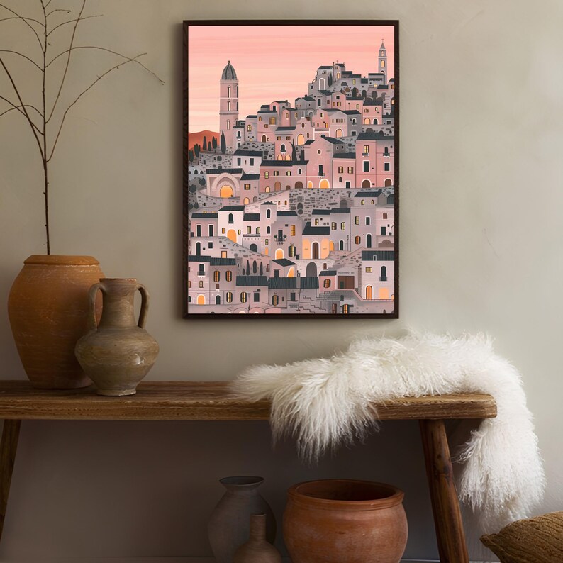 Matera Print Matera Illustration Basilikata Print Apulia Print Matera ...