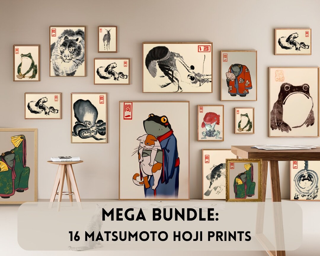 Frog Print Matsumoto Hoji Print | BUNDLE of 16 Prints | Japanese Frog ...