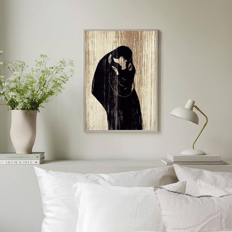 Edvard Munch Kiss by the Window Print Wood Kiss Painting Romantic ...