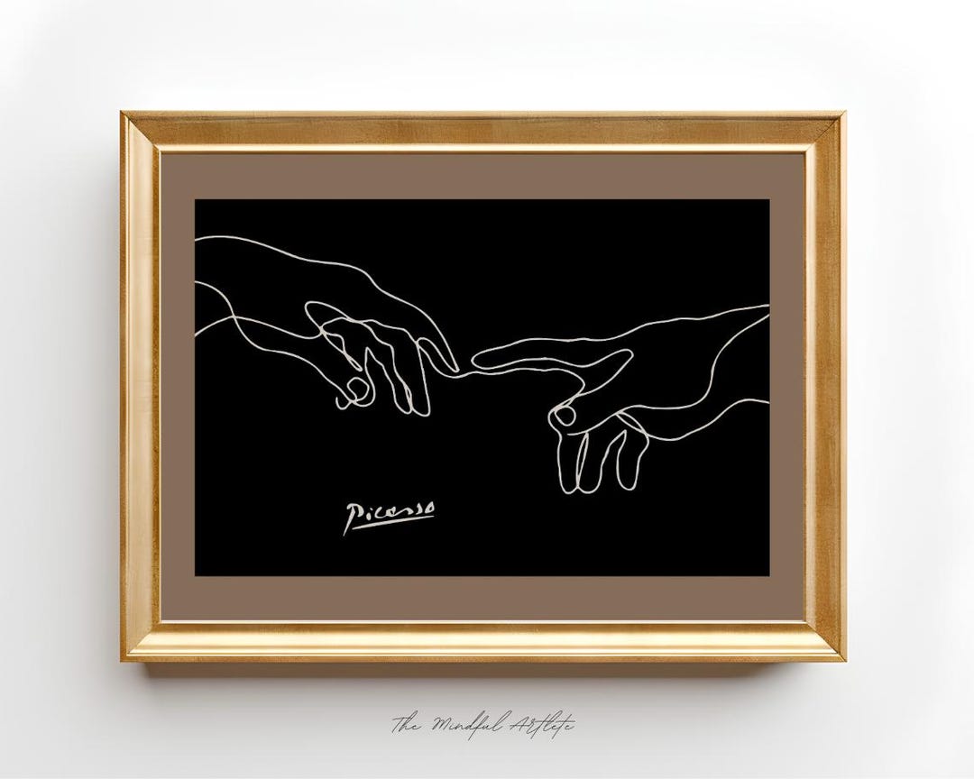 Picasso Print Touching Hands Print Modern Gallery Abstract Print Line ...