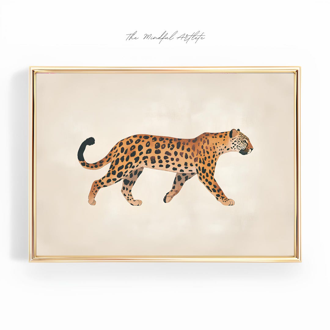 Retro Leopard Print Cheetah Print Trendy Wall Art Retro Gallery Neutral ...
