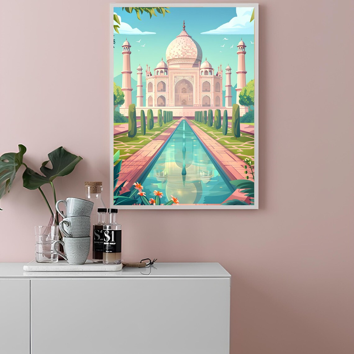 India Print India Illustration Taj Mahal Print Taj Mahal Poster India ...
