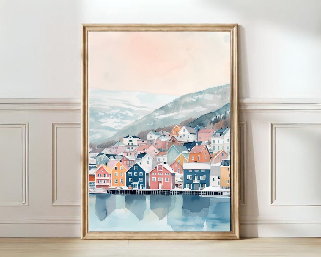 Tromso Print Tromso Illustration Travel Poster Norway Print New Yorker ...