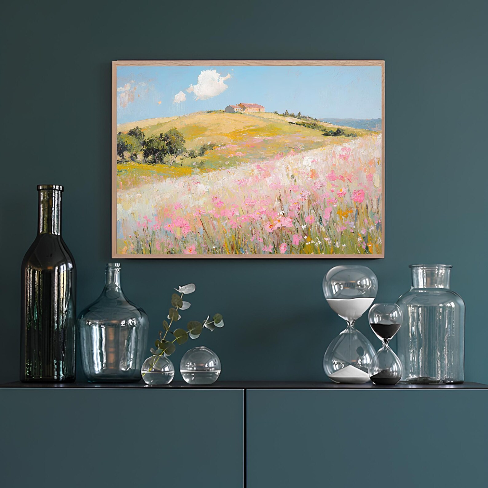 Colorful Abstract Landscape Painting Horizontal Spring Wildflower Field ...