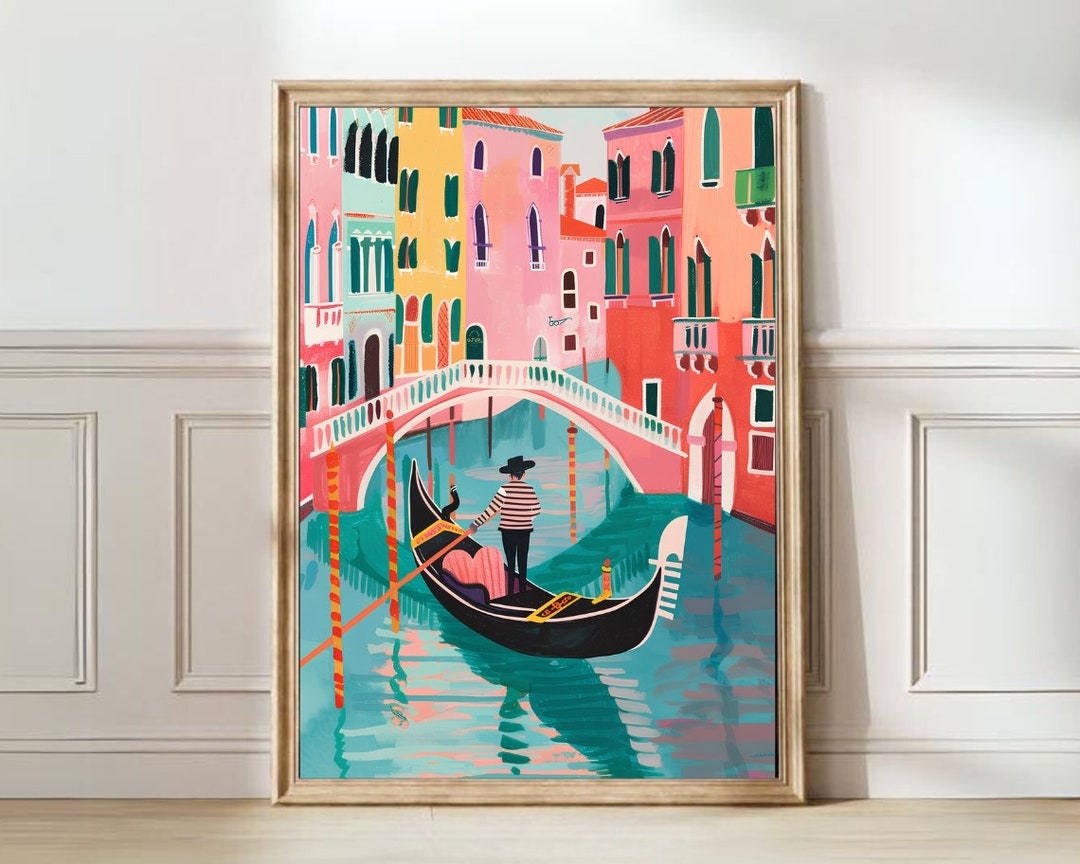 Venice Print Venice Illustration Gondola Print Italy Travel Poster New ...
