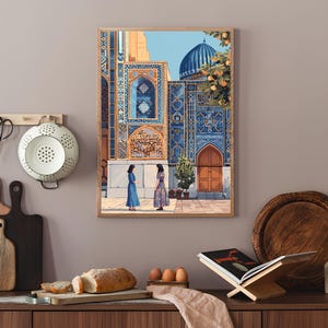 Uzbekistan Print Samarkand Illustration Uzbekistan Poster Samarkand ...