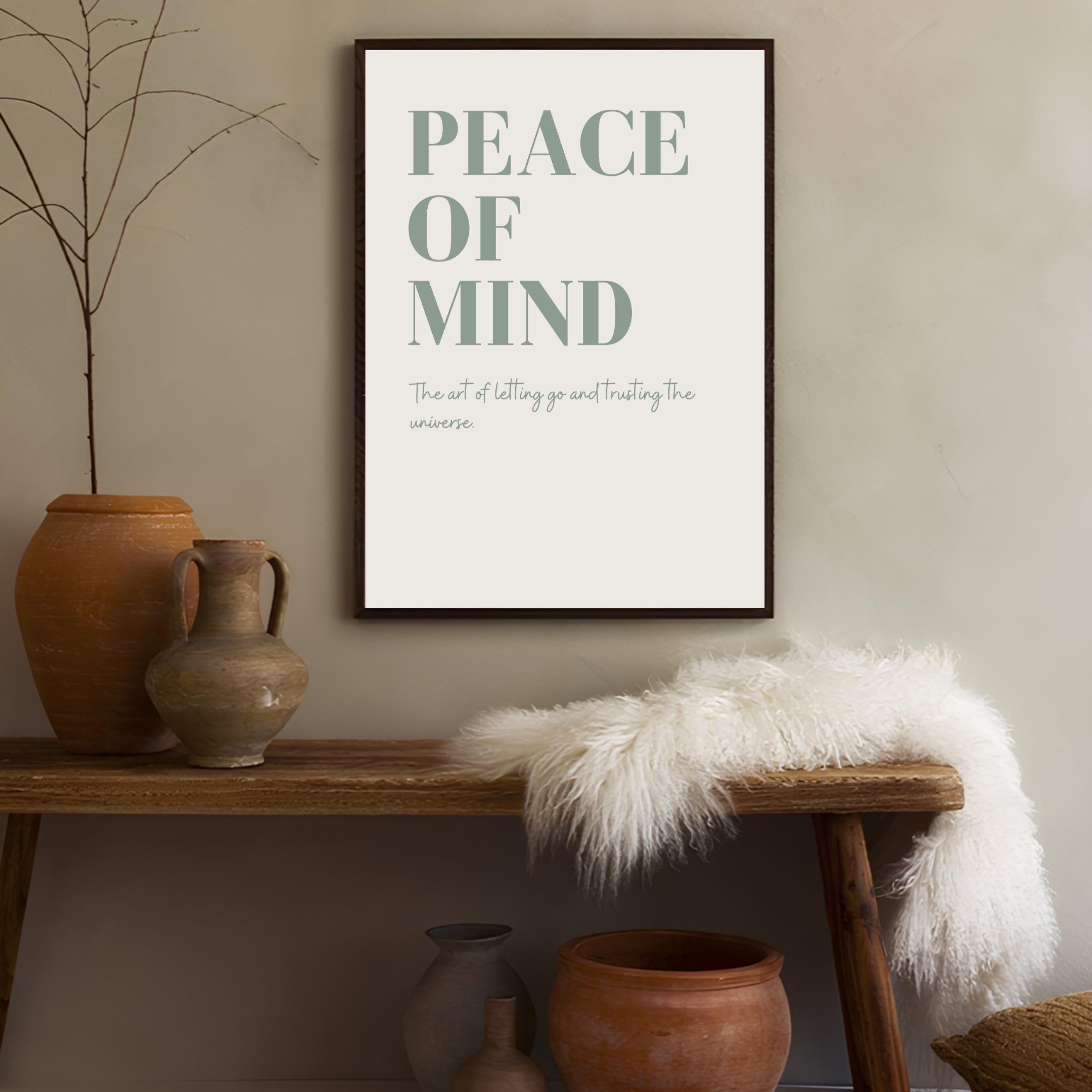 Green Affirmation Print Peace of Mind Print Spiritual Motivational ...