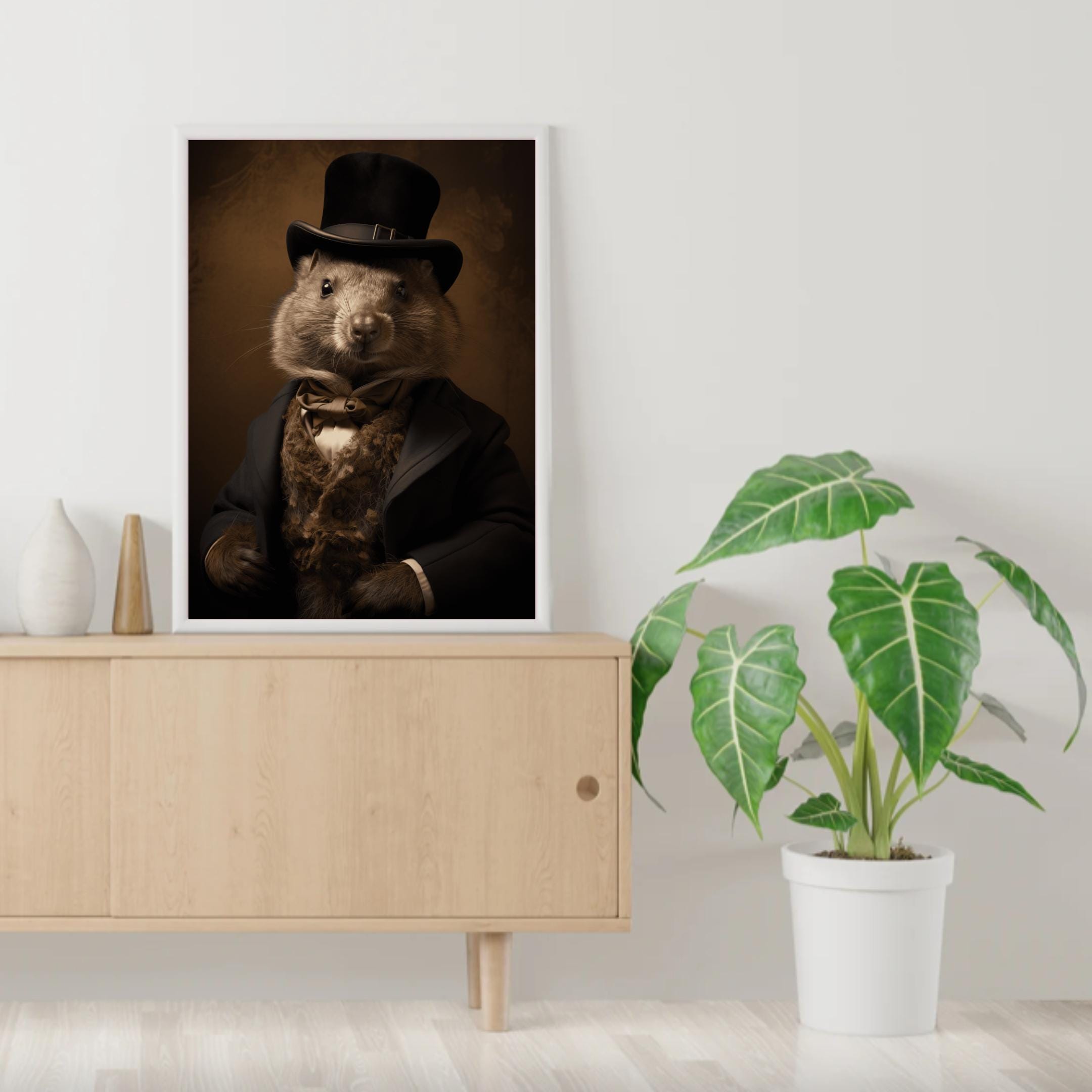 Victorian Quokka Print Quokka Poster Vintage Animal Portrait Squirrel ...