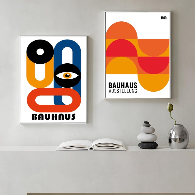Colorful Bauhaus Print Bauhaus Poster Mid Century Modern Geometric ...