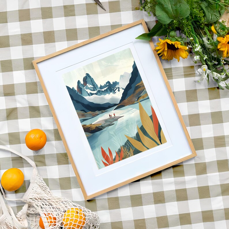 Patagonia Print Chile Illustration Chile Travel Poster Chile Painting ...