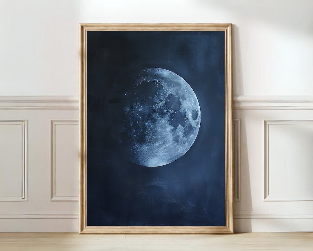 Moon Print Moon Poster Moody Wall Art Night Sky Print Sky Painting ...
