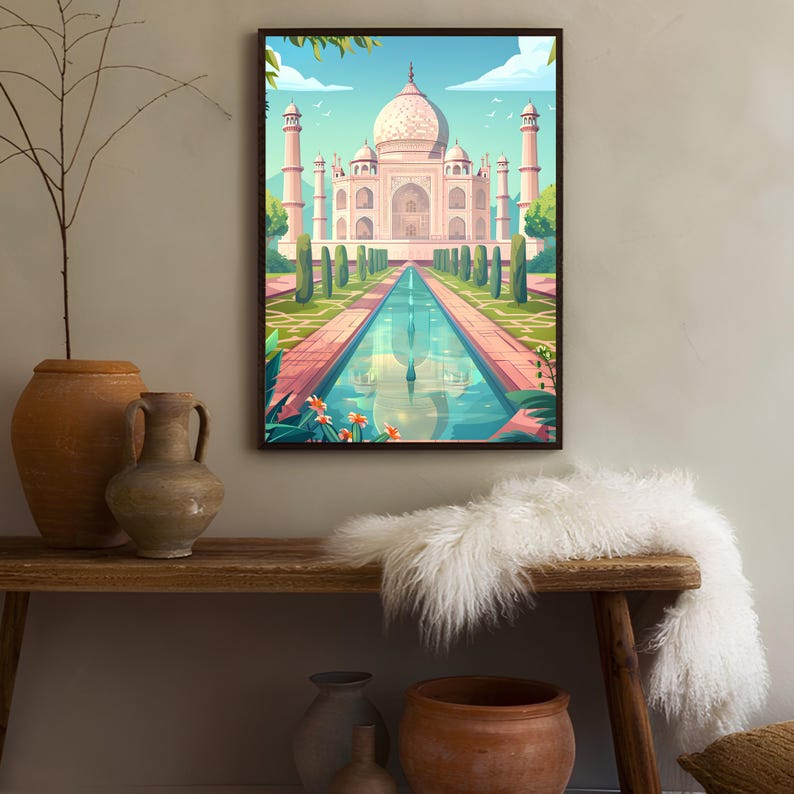 India Print India Illustration Taj Mahal Print Taj Mahal Poster India ...