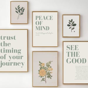 Sage Green Print Set of 6 | Affirmation Print Motivational Print Calm ...