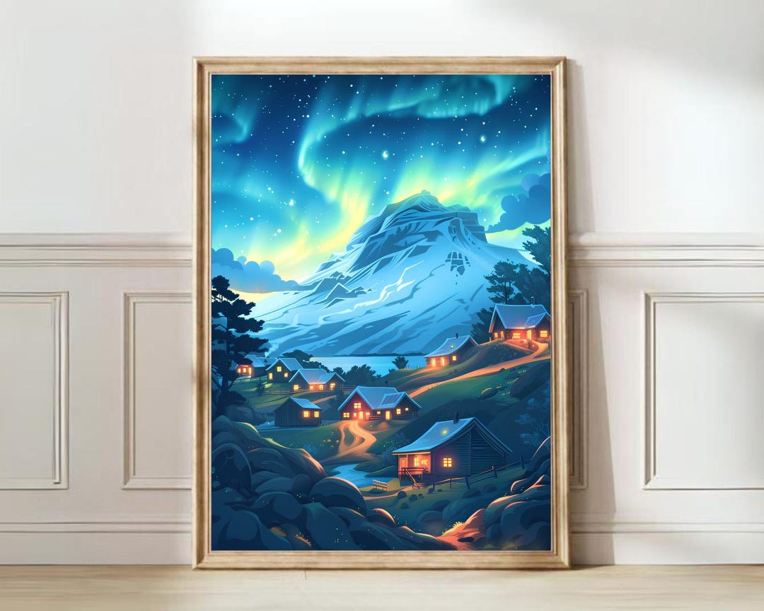 Iceland Print Iceland Illustration Iceland Travel Poster Iceland ...