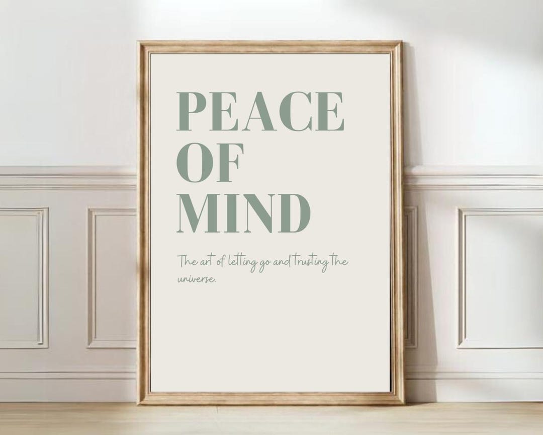 Green Affirmation Print Peace of Mind Print Spiritual Motivational ...