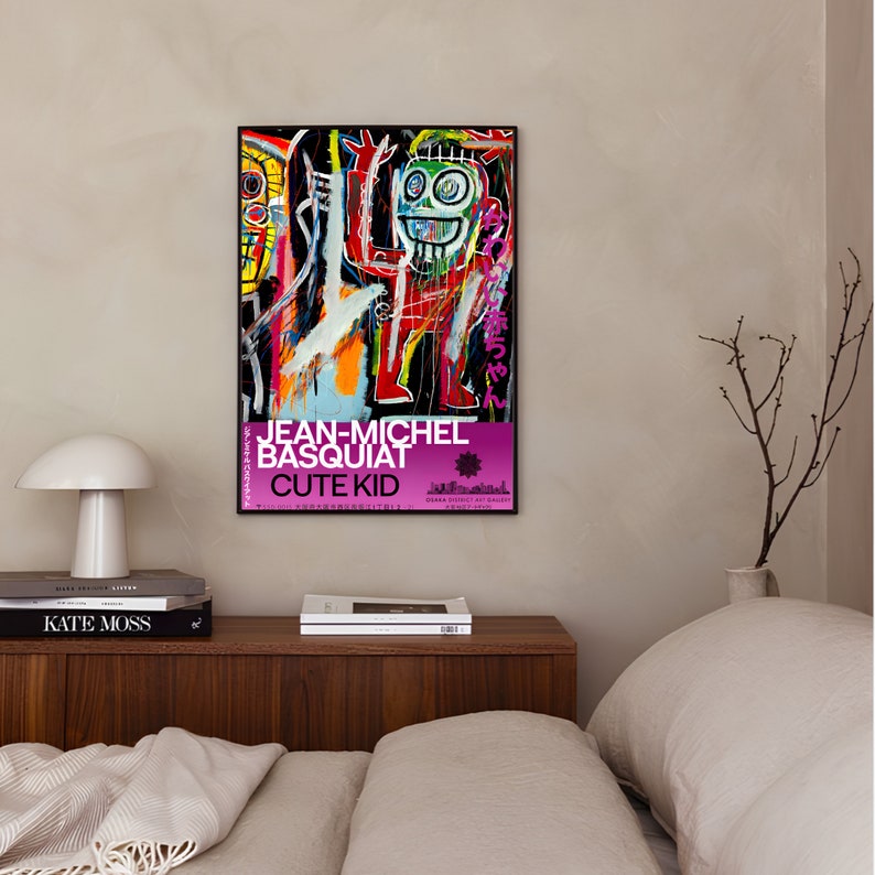 Basquiat Wall Art Jean-michel Basquiat Art Print Cute Kid Poster Exhibition Wall Art PRINTABLE ...