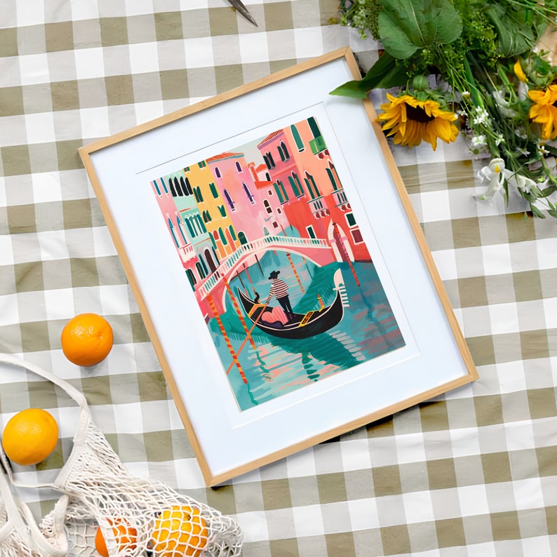 Venice Print Venice Illustration Gondola Print Italy Travel Poster New ...