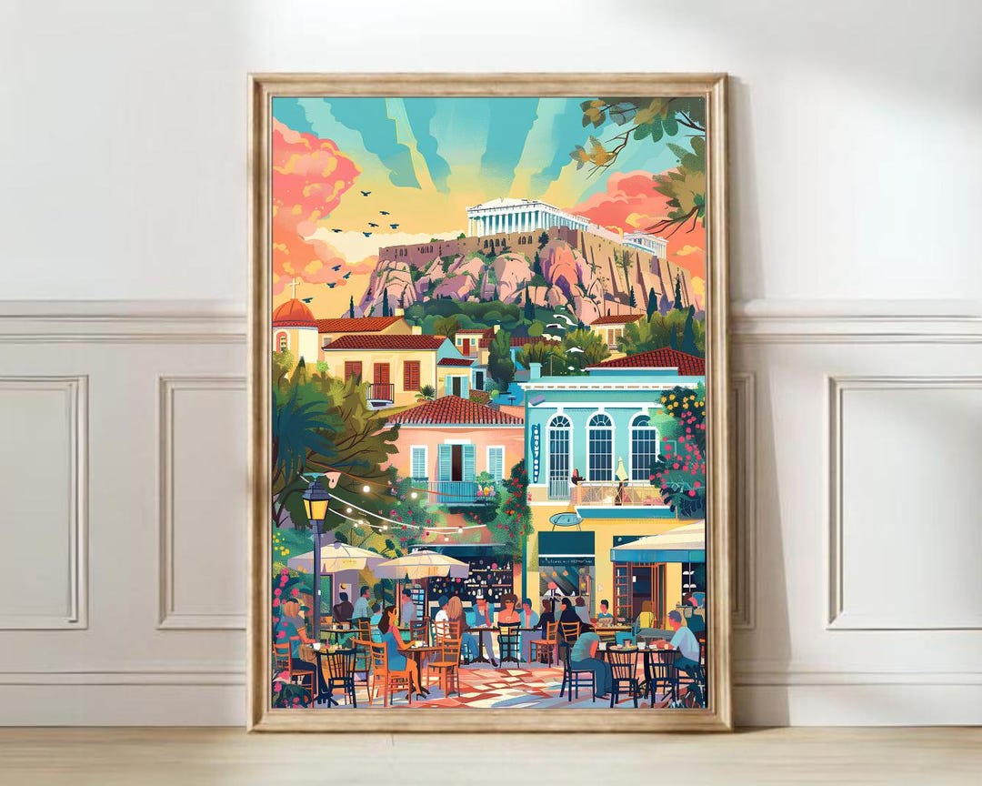 Athens Print Athens Illustration Greece Travel Poster Acropolis Print ...