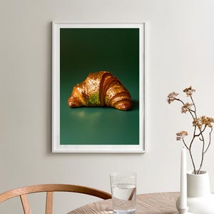 Green Croissant Print Glitter Croissant Disco Croissant Poster Green ...