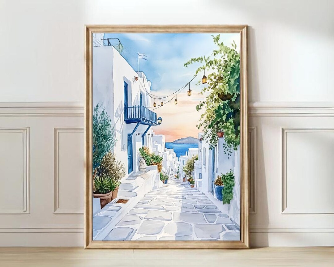 Paros Print Paros Illustration Greece Print Watercolor Paros Poster ...