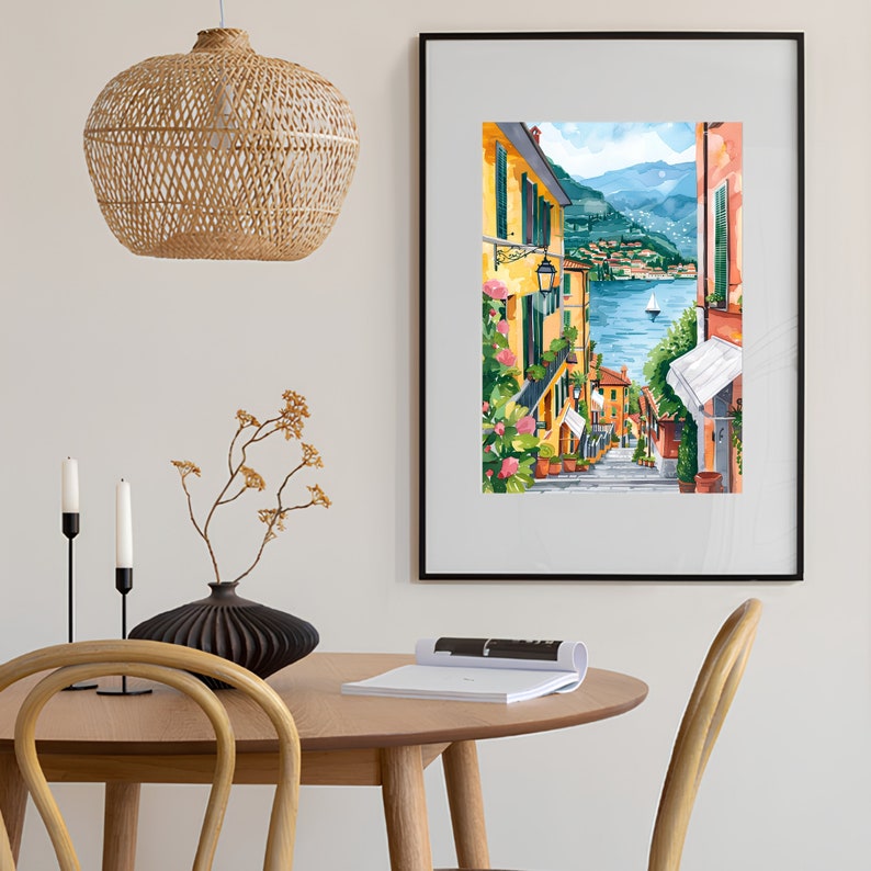 Lake Como Print Lake Como Poster Como Illustration Italy Travel Poster ...
