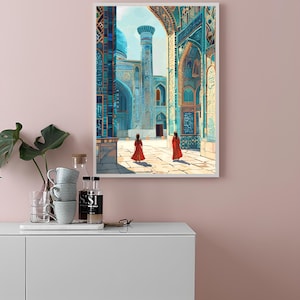 Uzbekistan Print Samarkand Illustration Uzbekistan Poster Samarkand ...