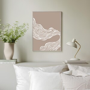 Beige Lines Print Modern Gallery Abstract Print Minimalist Print Luxury ...