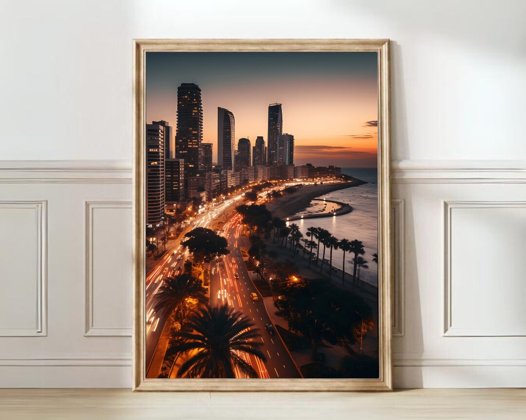Tel Aviv Print Israel Poster Tel Aviv Wall Art Israel Print Skyline Tel ...