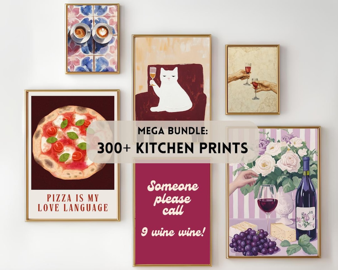 Kitchen Print Set of 300+ Prints Kitchen Wall Art Kitchen Poster ...