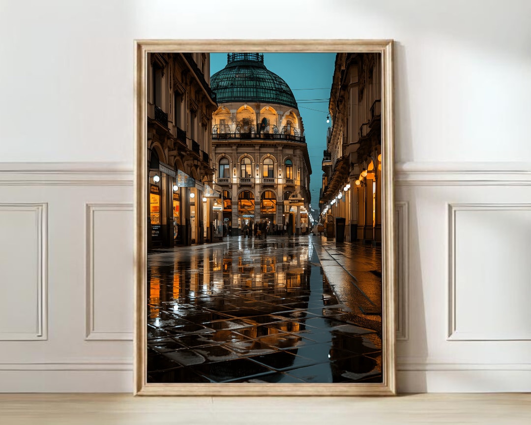 Milan Print Milan Poster Milan Travel Poster Milan Map Blue Wall Art ...