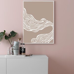 Beige Lines Print Modern Gallery Abstract Print Minimalist Print Luxury ...