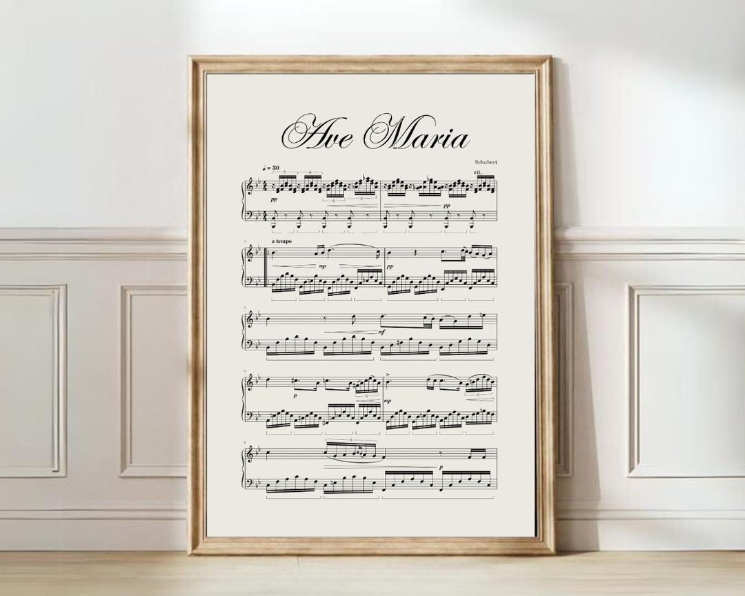 Vintage Christmas Print Ave Maria Poster Christmas Carol Print Vintage ...