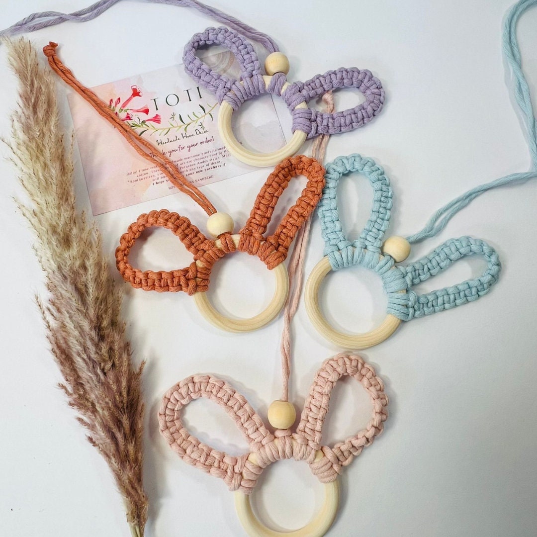 Macrame Bunny Macrame Cute Rabbit Hanging Spring Bunny - Etsy