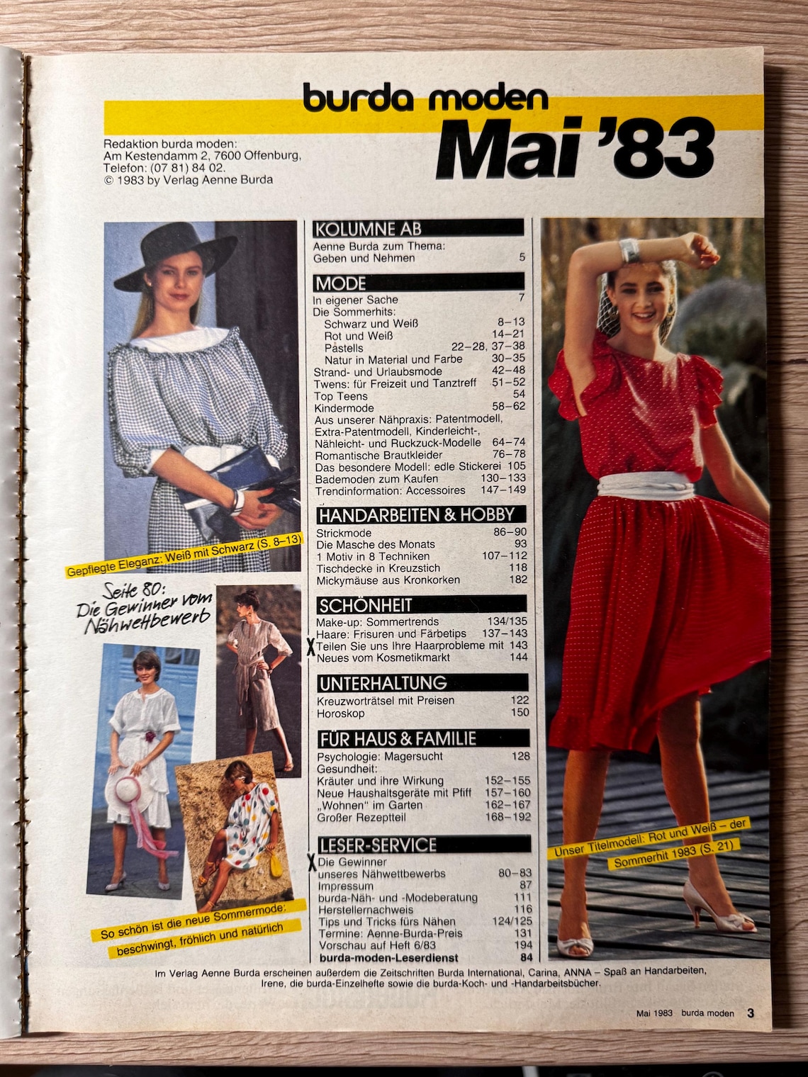 Burda Moden 5/1983 Fashion Magazine With Patterns and Instructions - Etsy