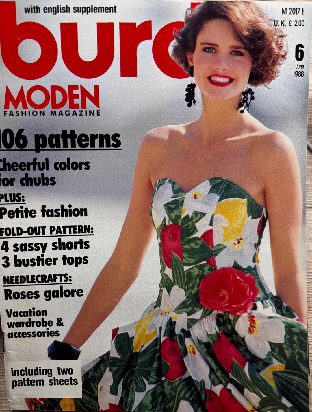 Burda Moden 6/1988 Fashion Magazine With Patterns and English ...